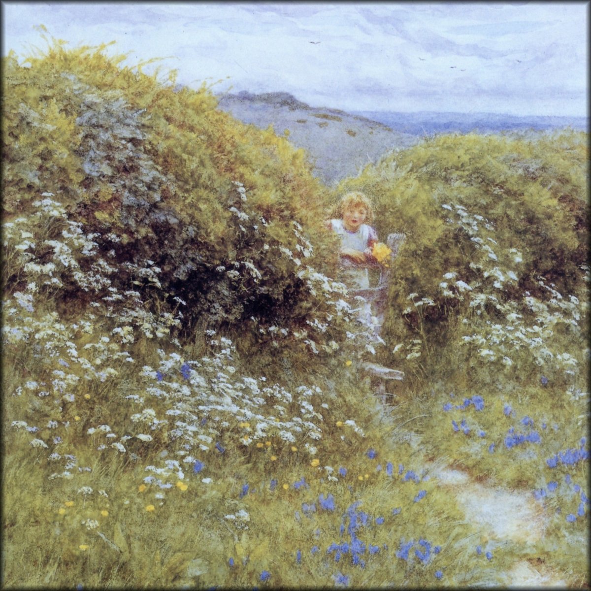 Helen Allingham (1848-1926) - Cow Parsley & Bluebells
