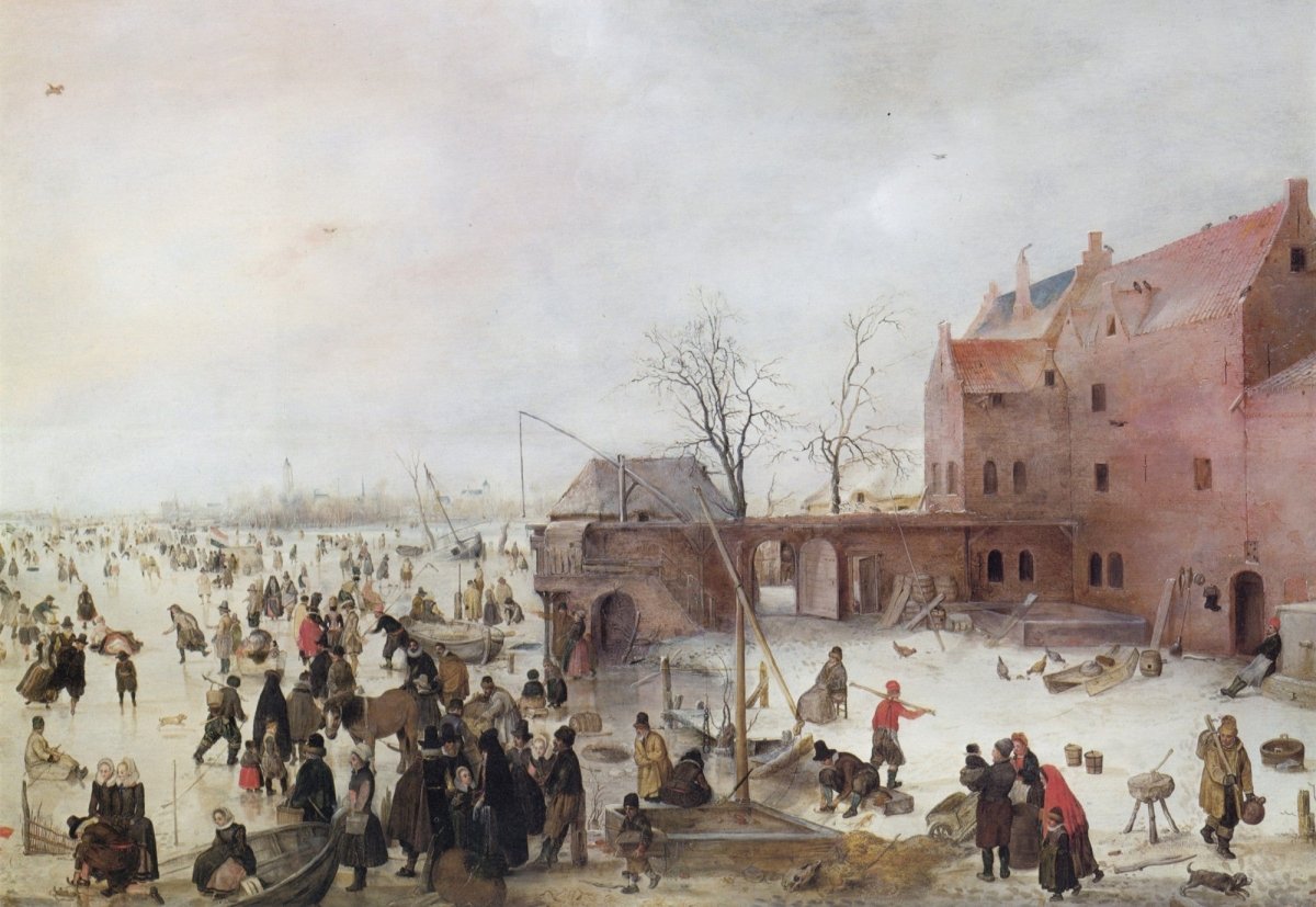 Hendrick Avercamp (1585–1634) - A Scene on Ice near a Town c.1615