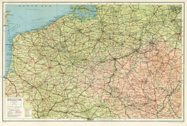 John George Bartholomew (1860-1920) - Map of Belgium 1930s