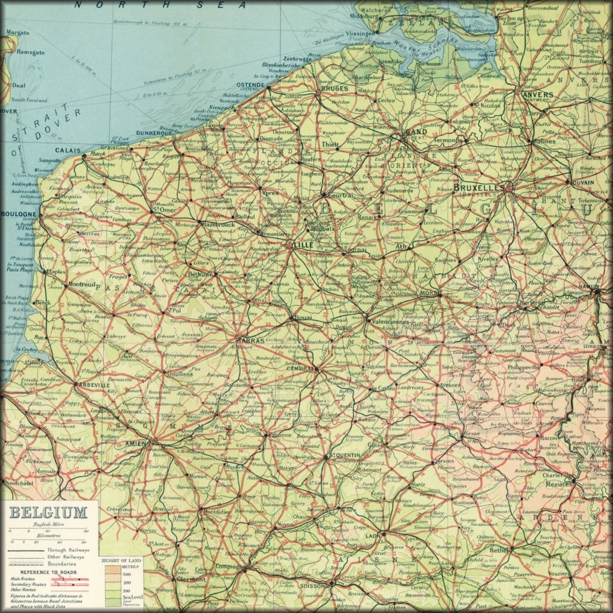 John George Bartholomew (1860-1920) - Map of Belgium 1930s