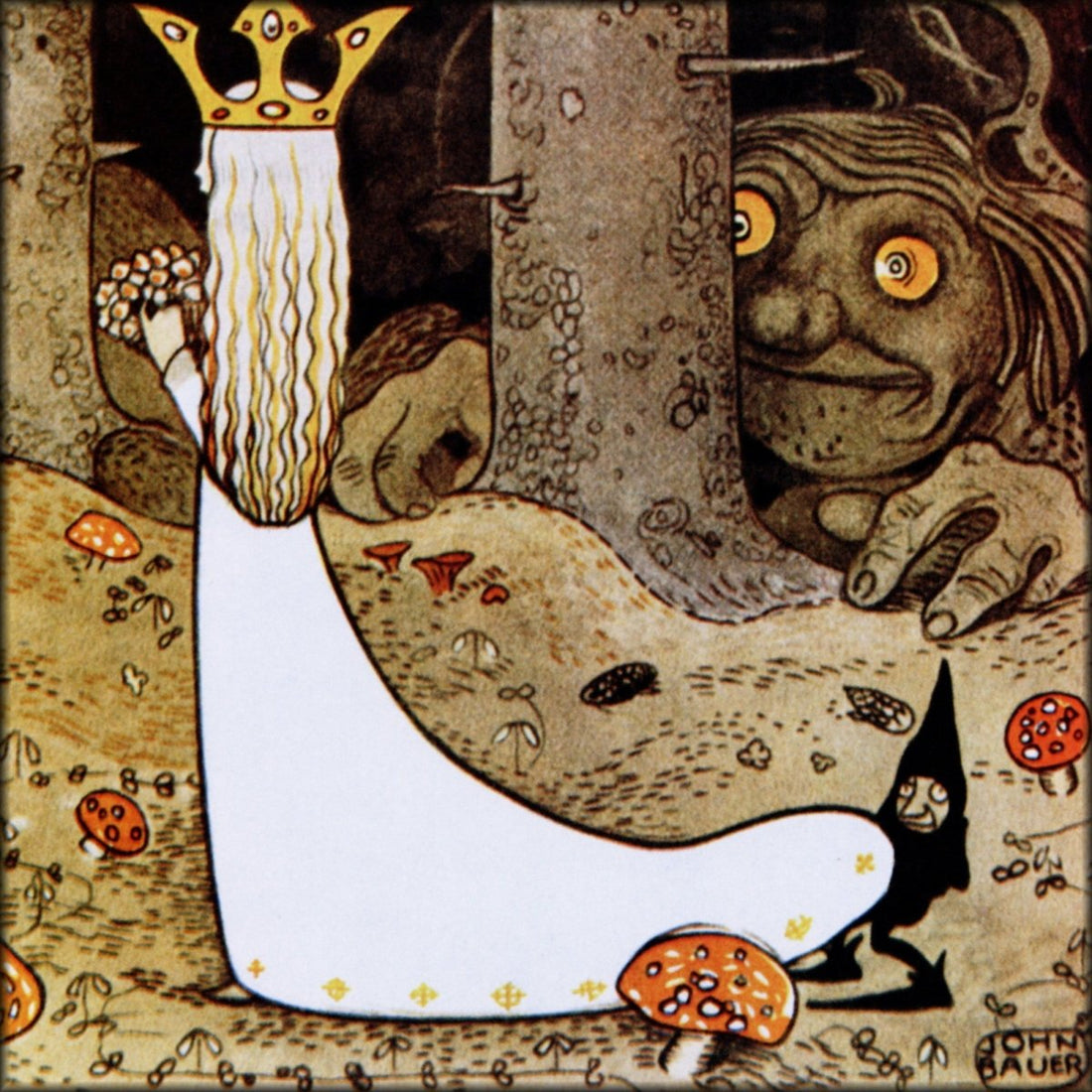 John Bauer (1882-1918) - Dag, Daga and the Flying Troll