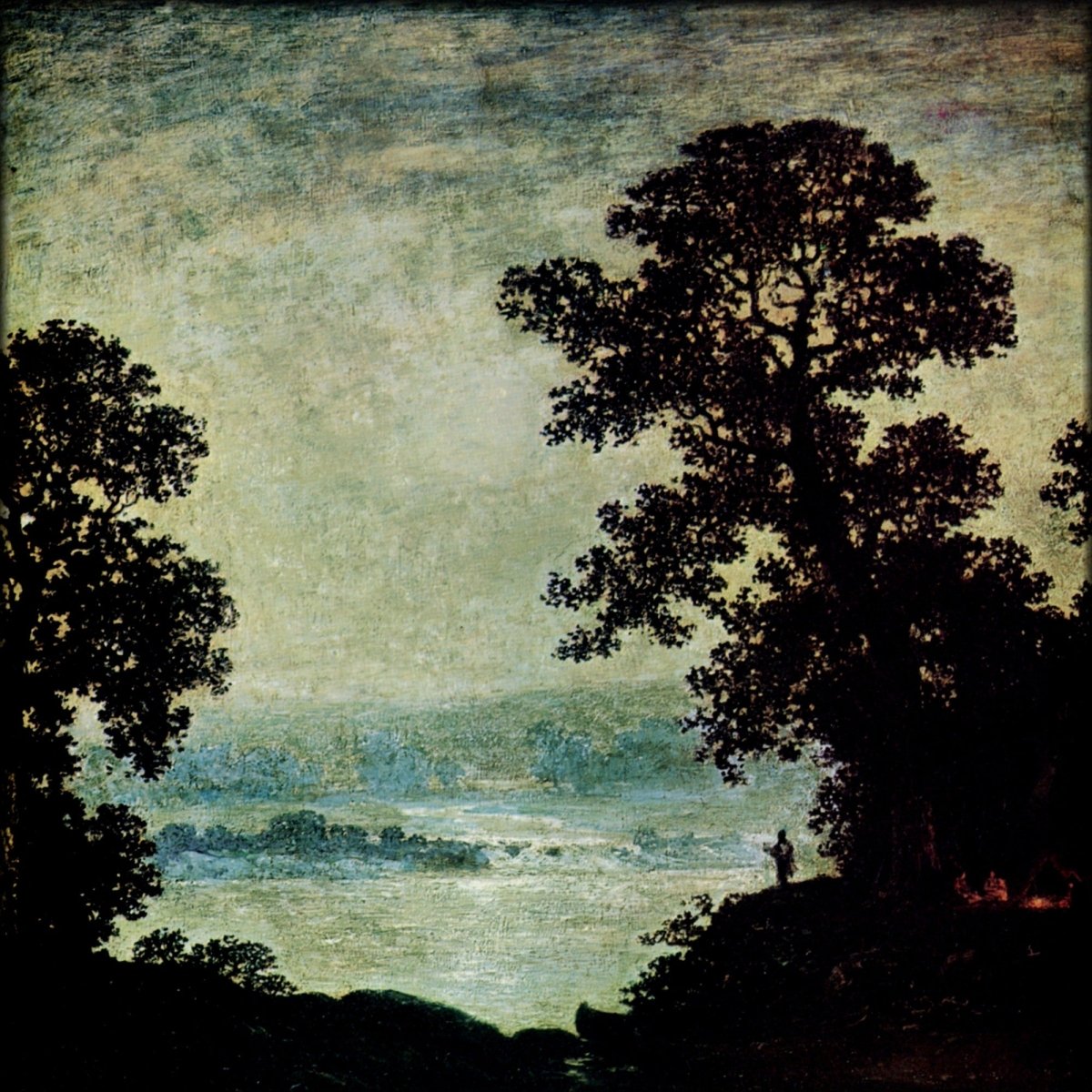 Ralph Blakelock (1847-1919) - Indian Camp in the Moonlight 1889