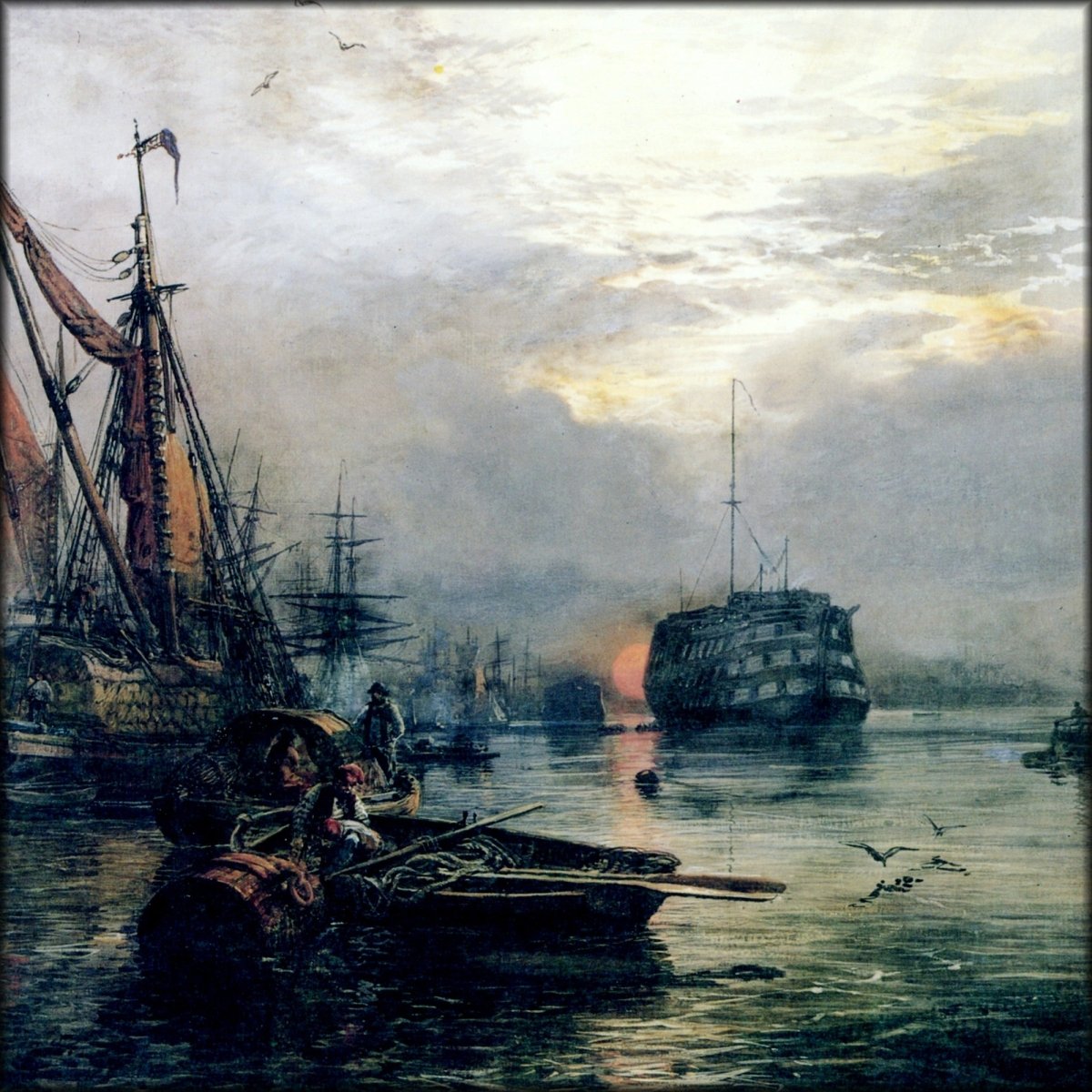 Sam Bough (1822-1878) - The Dreadnought from Greenwich Stairs