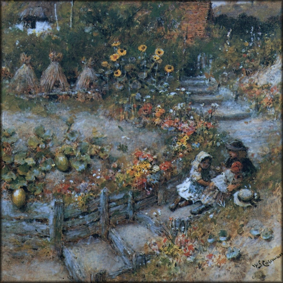 William Stephen Coleman (1829-1904) - A Cottage Garden