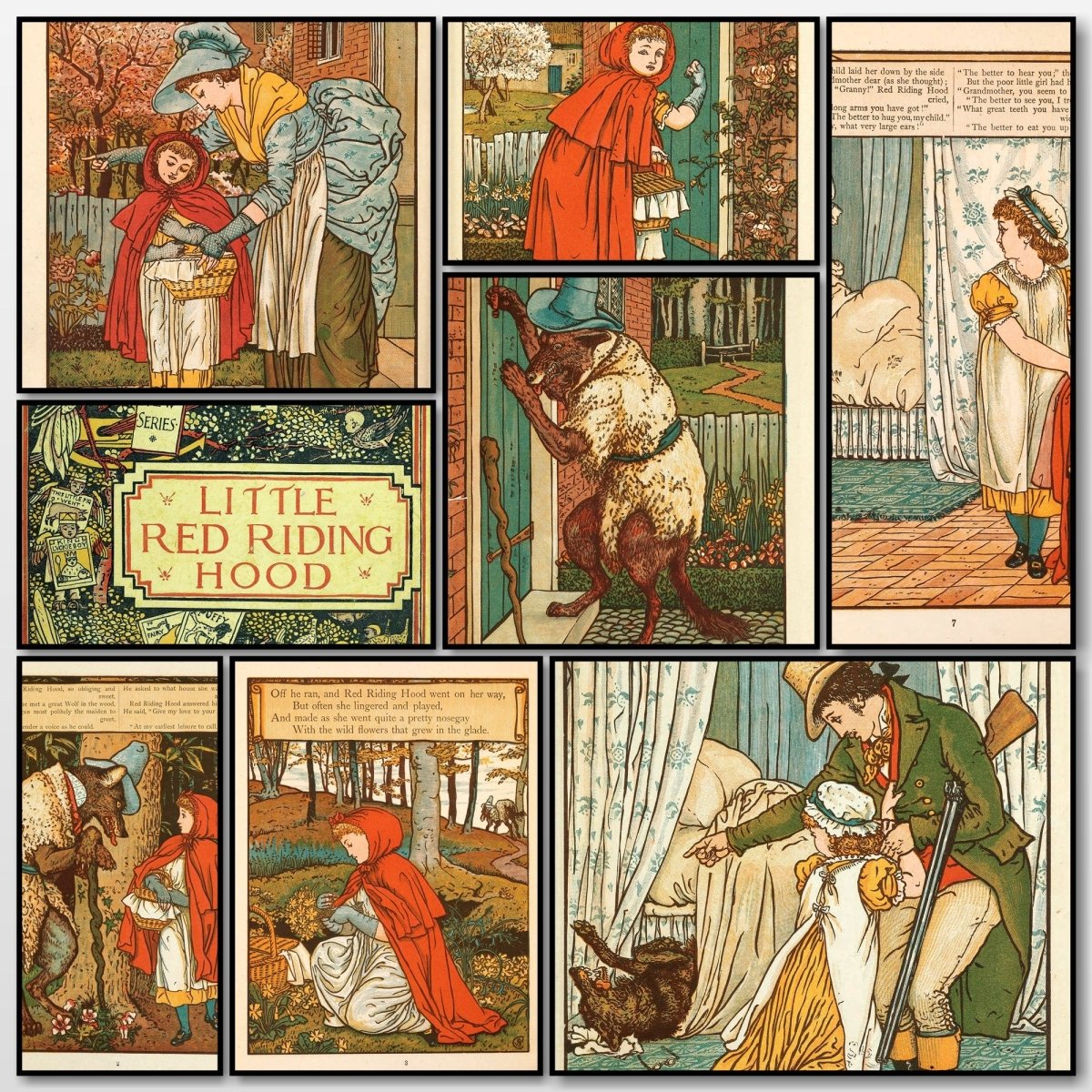 Little Red Riding Hood 1875 - Walter Crane (1845-1915) - 9 images ...