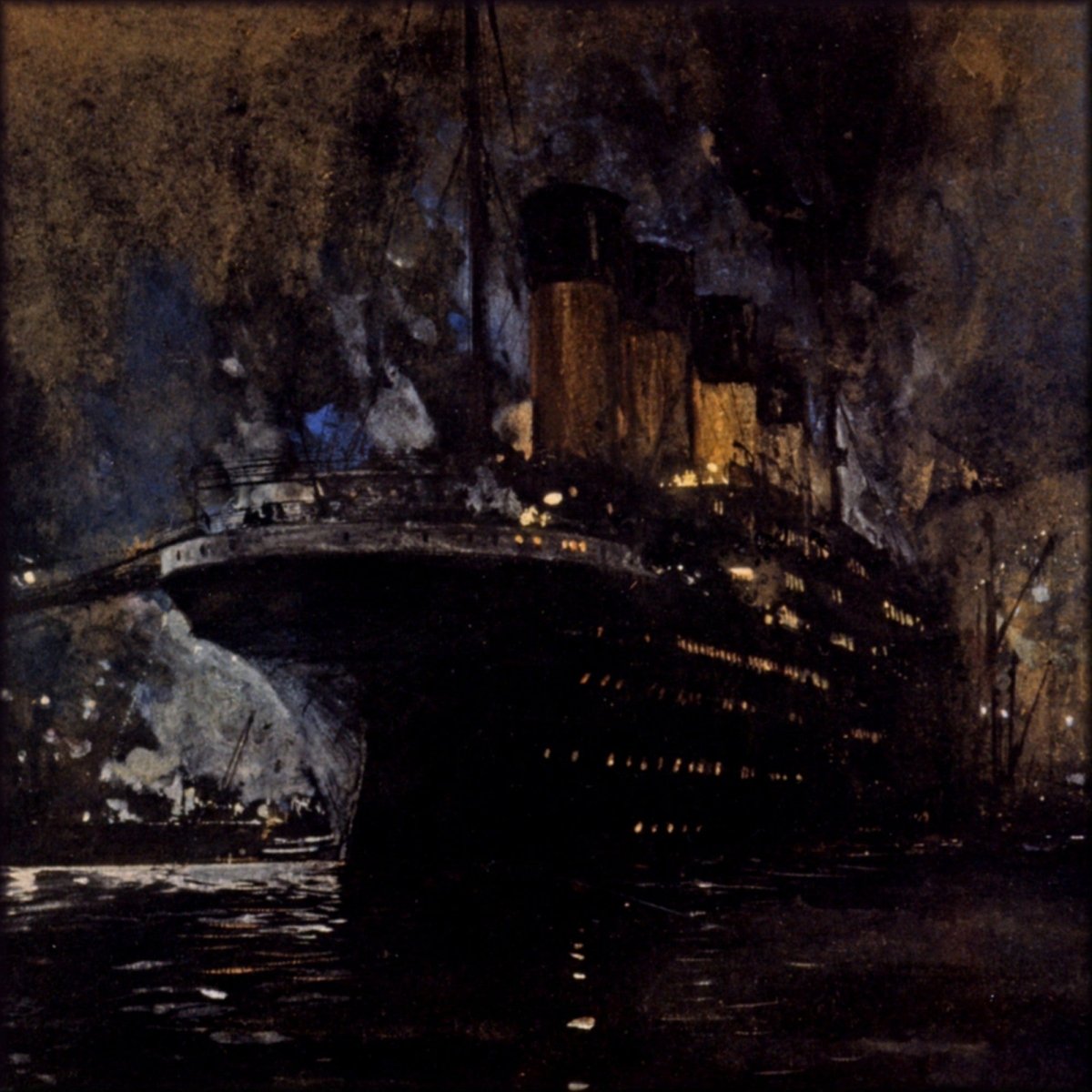 Charles Edward Dixon (1872-1934) - Titanic Fitting Out, Harland & Wolf ...