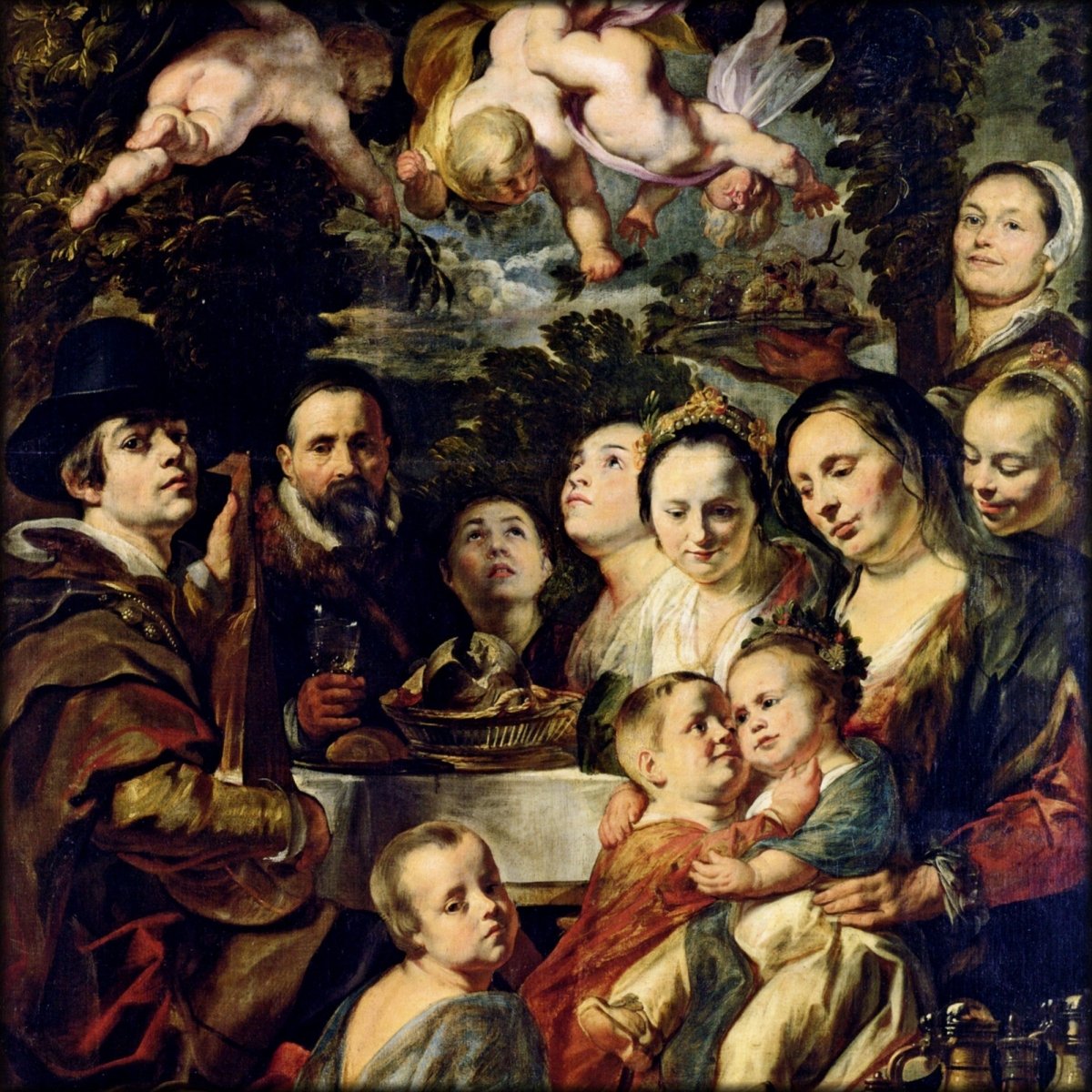 Jacob Jordaens (1593-1678) - Self-portrait with parents, brothers and ...