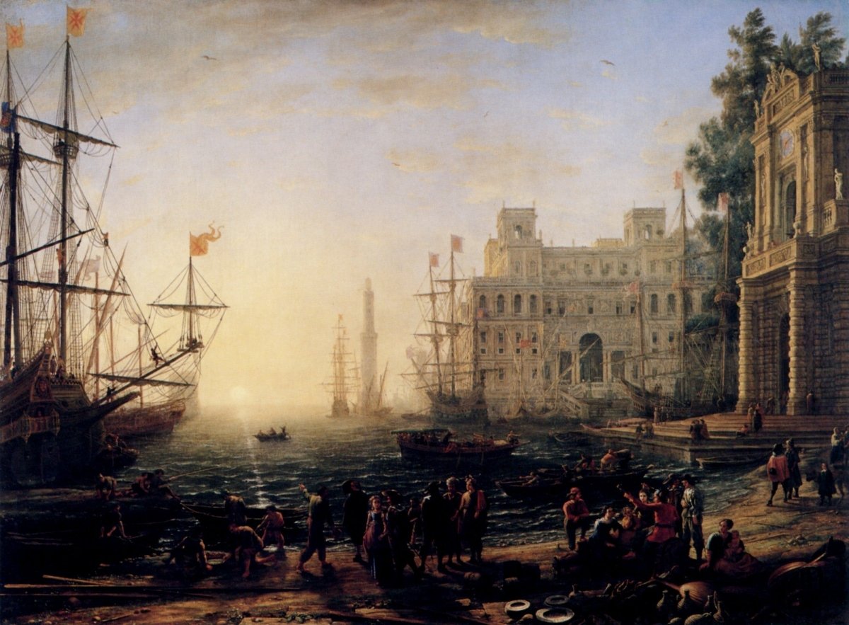 Claude Lorrain (1600-1682) - Port with Villa Medici 1637