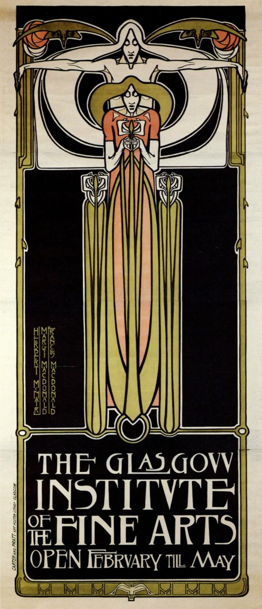 Margaret Macdonald Mackintosh (1864-1933) - Poster for the Glasgow Institute of Fine Arts c.1895