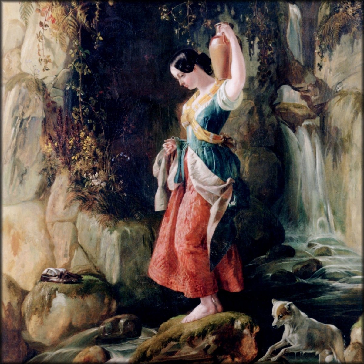 Daniel Maclise (1806-1870) - Waterfall at St Nighton's Kieve, Cornwall 1842