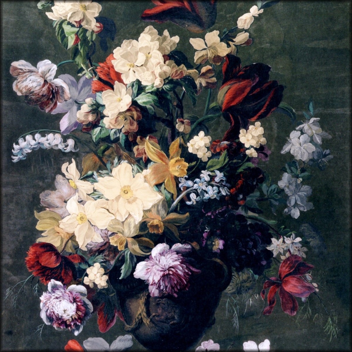 Mary Moser (1744-1819) - Flowers in a Vase on a Ledge 1765