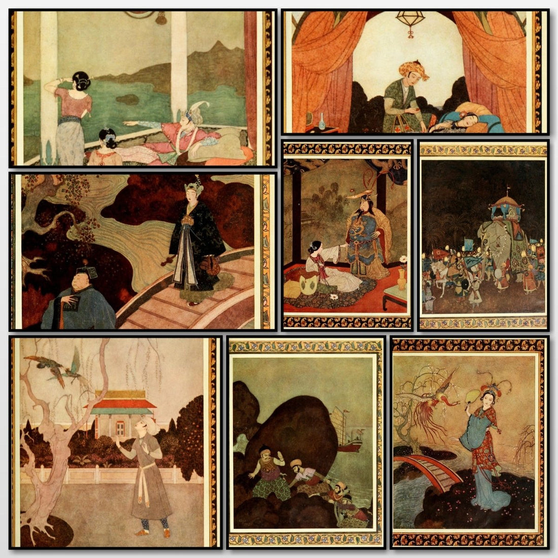 Princess Badoura 1913 - Edmund Dulac - 8 images