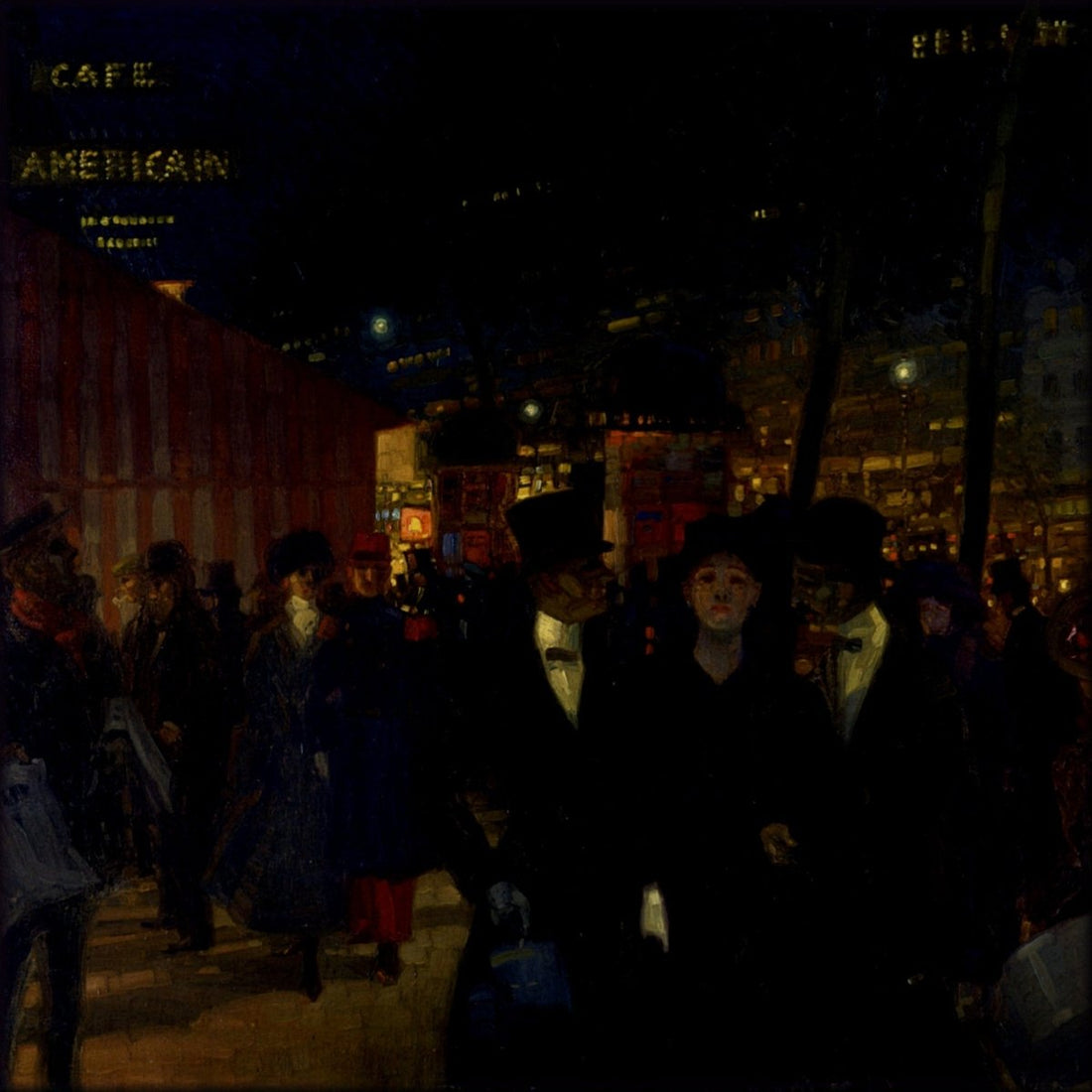 Max Schlichting (1866-1937) - Parisian Boulevard in the Evening 1909