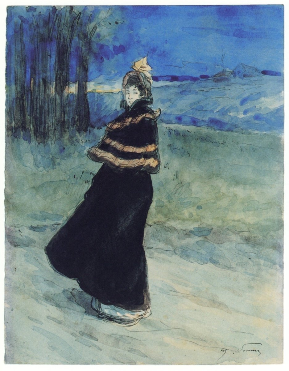 Henry Somm (1844-1907) - The Gust of Wind