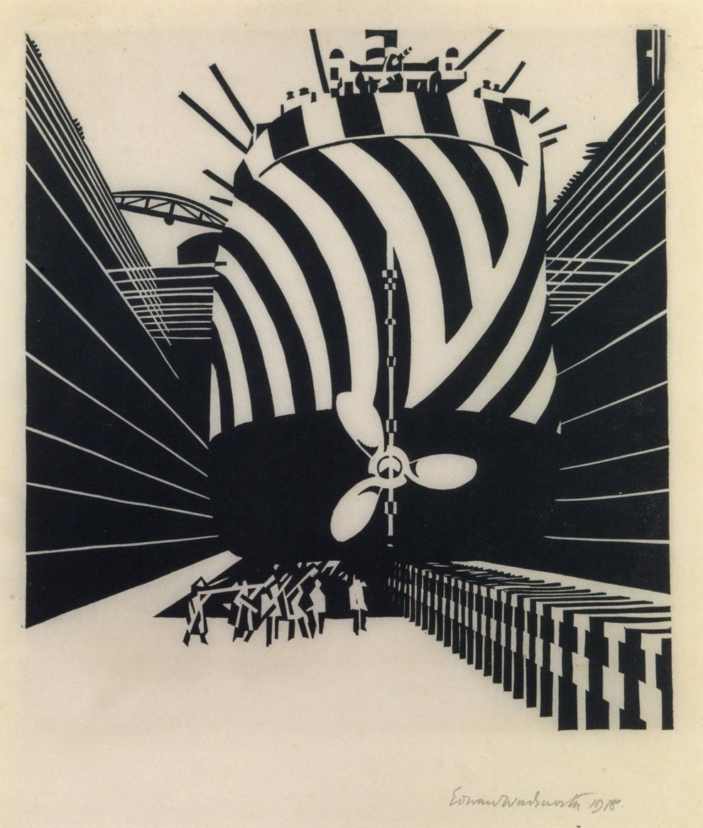 Edward Wadsworth (1889-1949) - Drydocked for Scaling & Painting 1918
