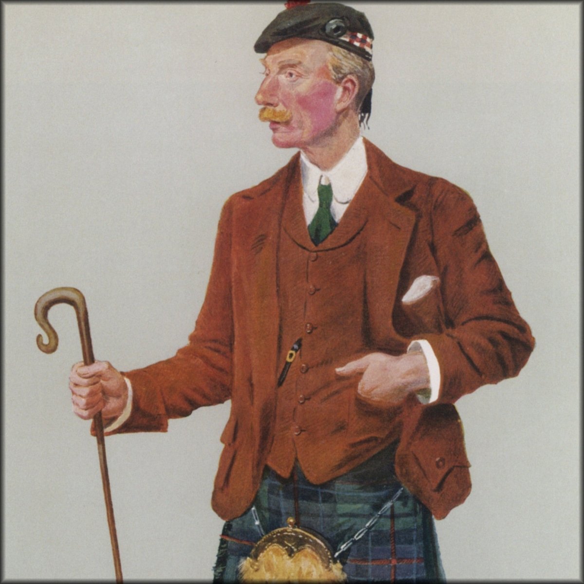 Leslie Ward (Spy) (1851-1922) - Jeffrey Mackie on a Highland stroll 1908