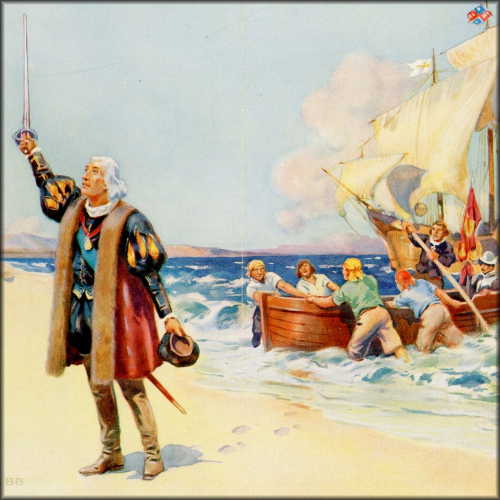 John Archibald Webb (1866-1947) - Columbus lands in America 1492 1930s