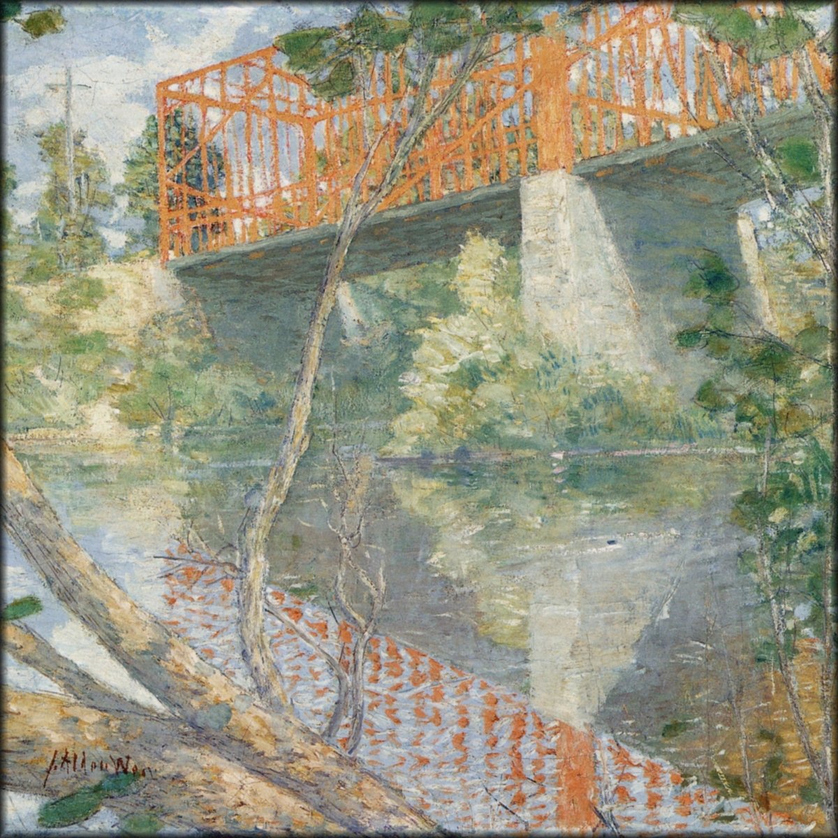 J. Alden Weir (1852-1919) - The Red Bridge 1895